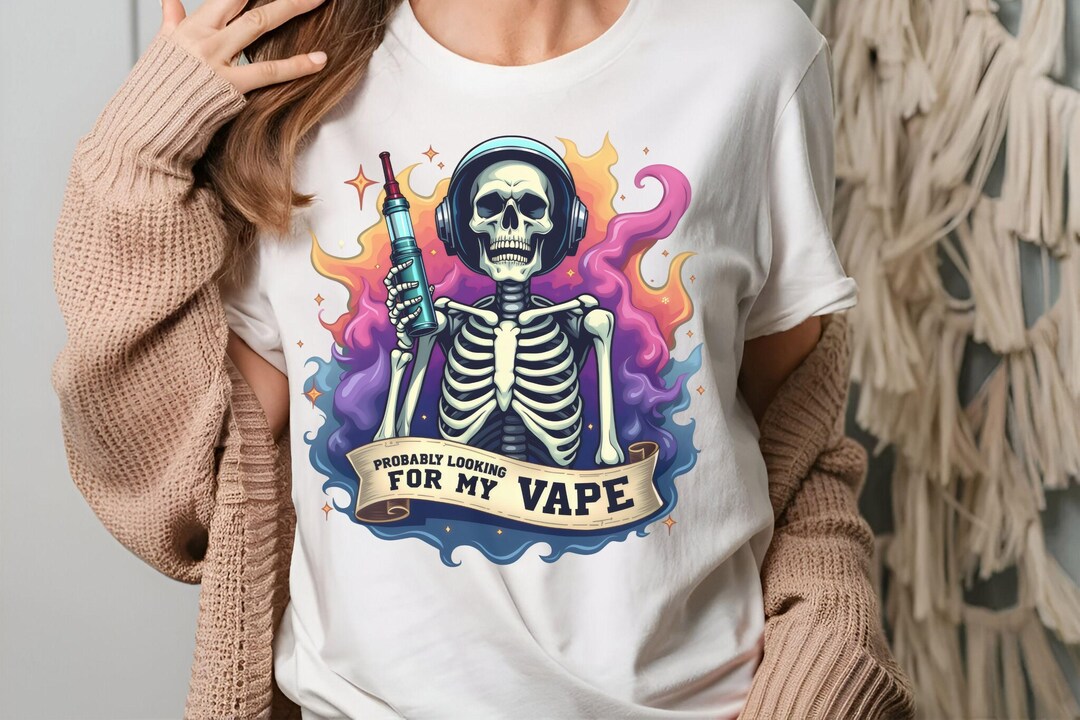 Funny Vape Skeleton PNG, Sarcastic Skull Design, Dark Humor Sublimation ...