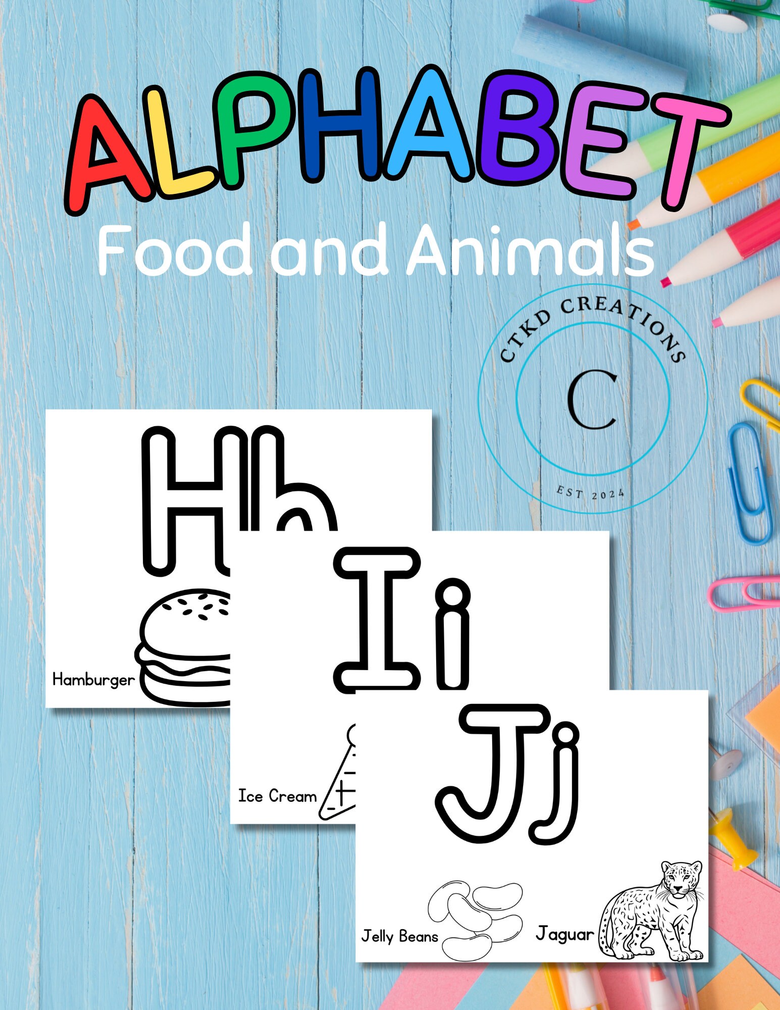 Alphabet Food and Animalscoloring Sheetslearning Activityschool ...