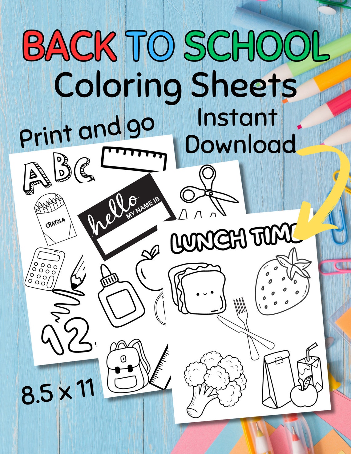 Printable Back to School Coloring Sheetsback to Schoolschool Coloring ...