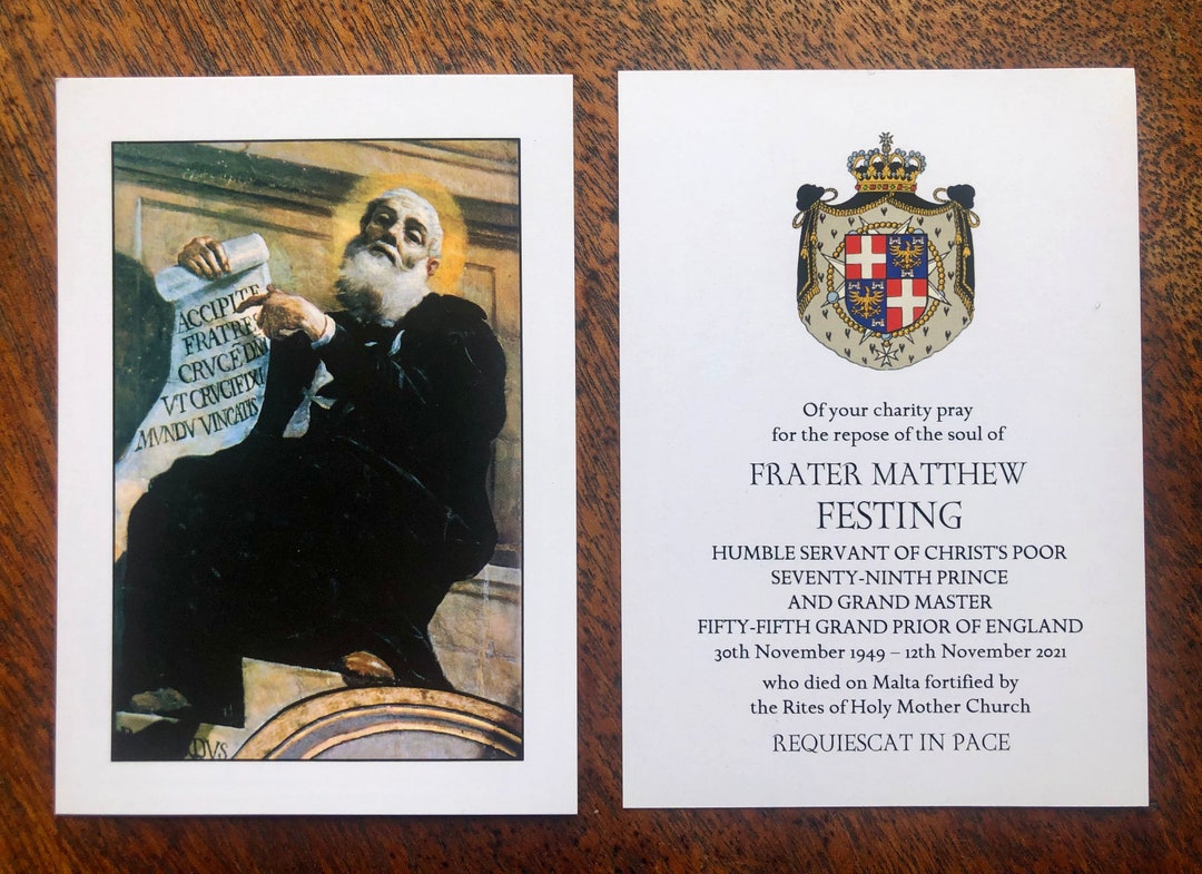 Prayer Cards for Fra’ Matthew Festing - Etsy