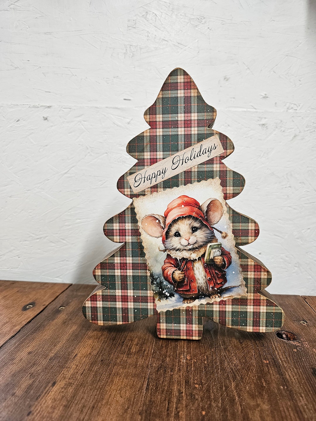 Wooden Tree Chunky Rustic Shabby Chic Winter - Etsy