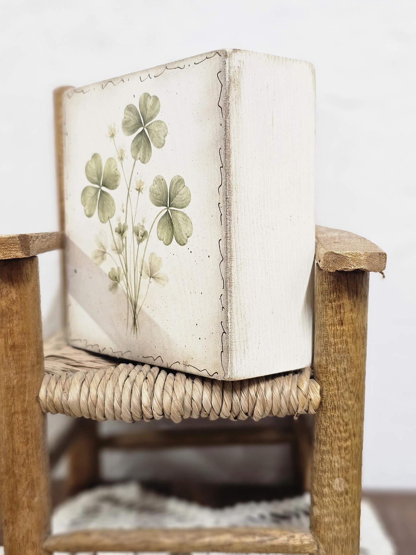 Medium Wooden Block - Shamrock - Shabby Chic -painted - 3.75 X 3.75 ...
