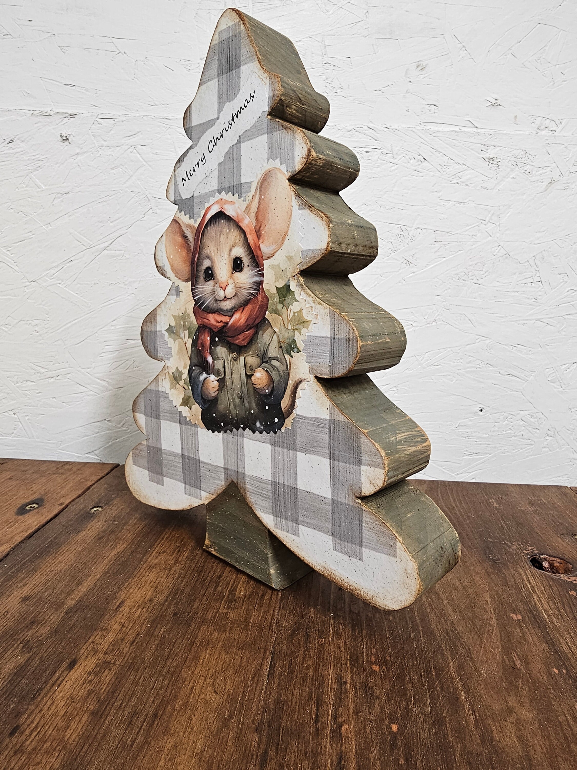 Wooden Tree Chunky Rustic Shabby Chic Winter - Etsy