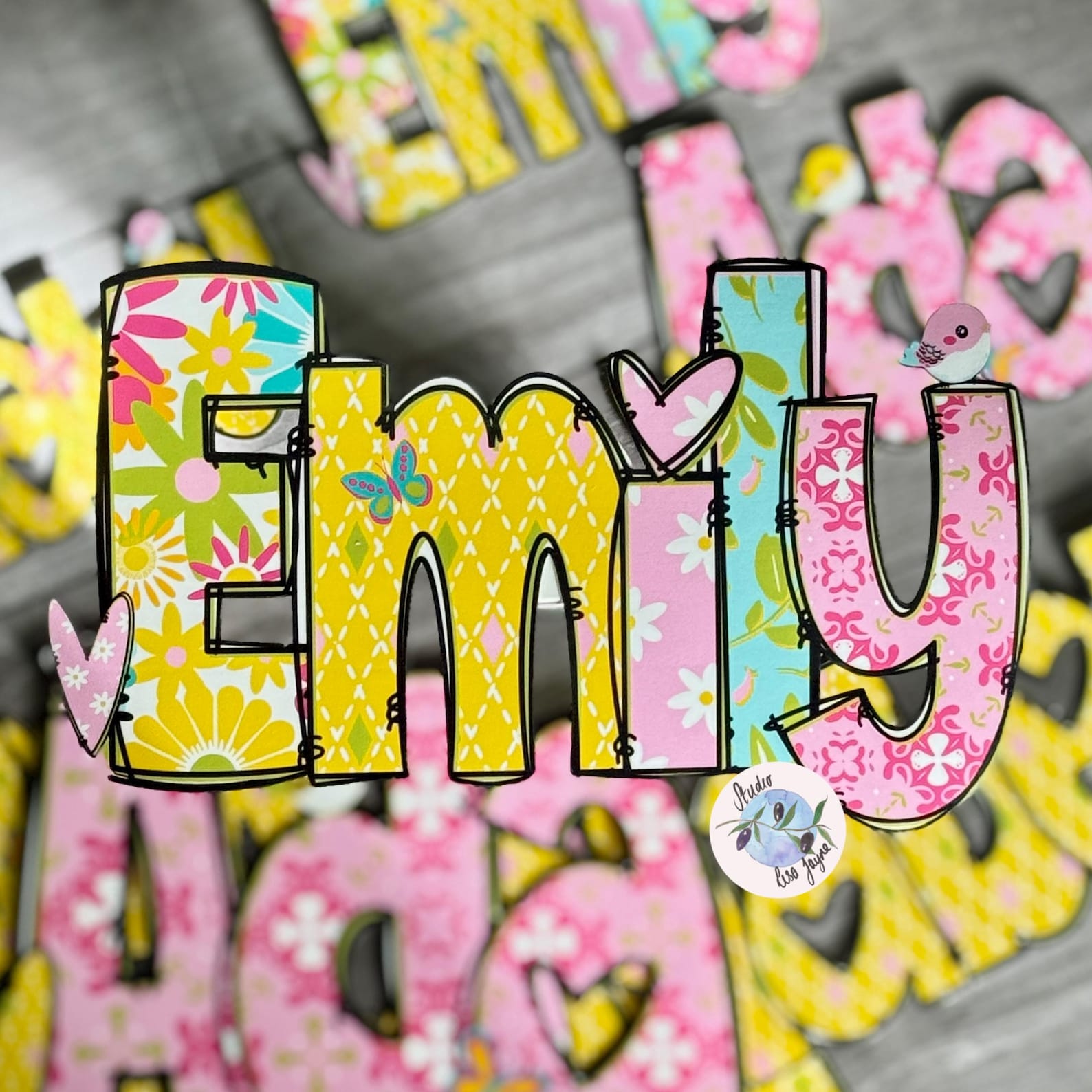 Floral Name Personalised Waterproof Vinyl Sticker - Etsy UK