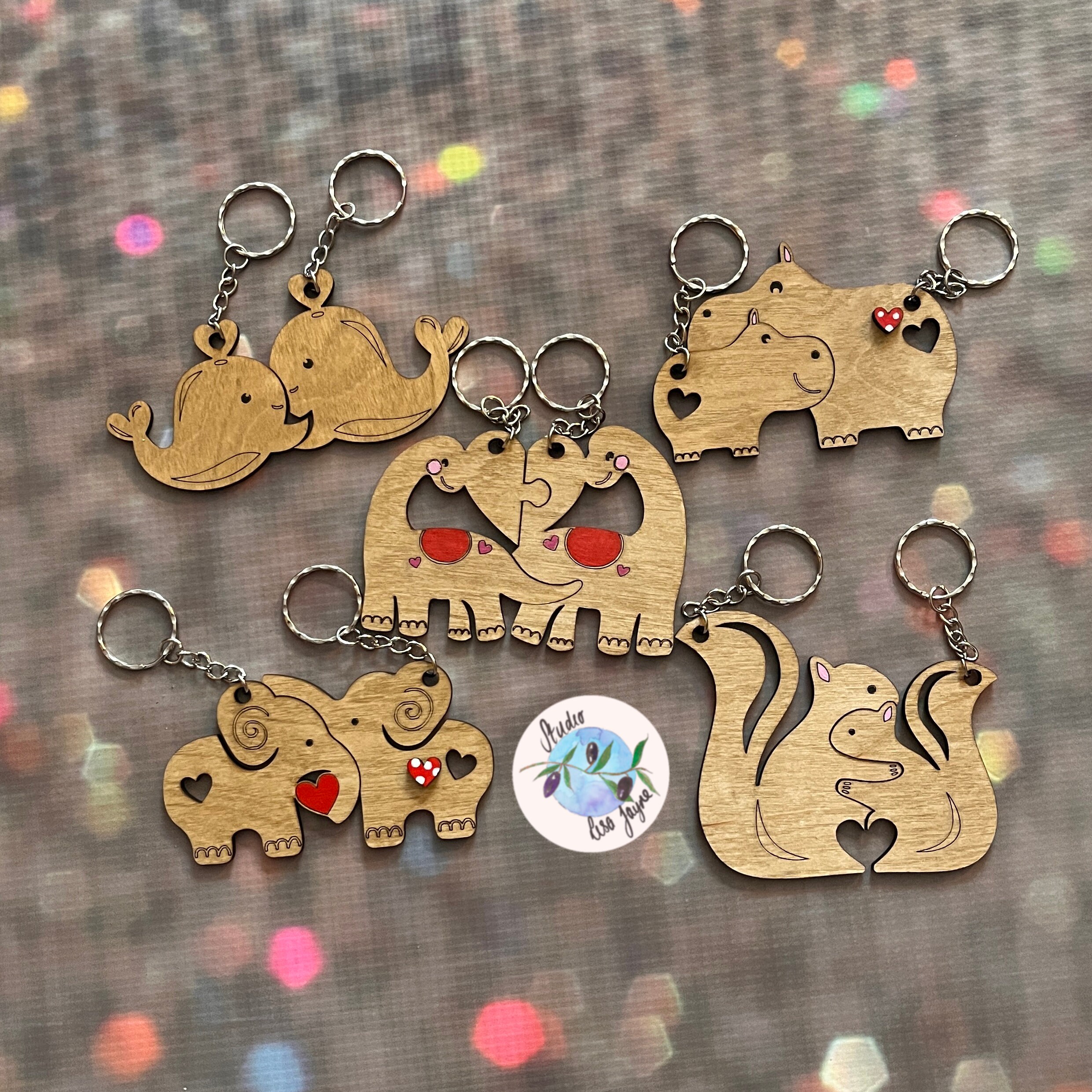 Animal Couple Love Keyring Pair - Etsy UK