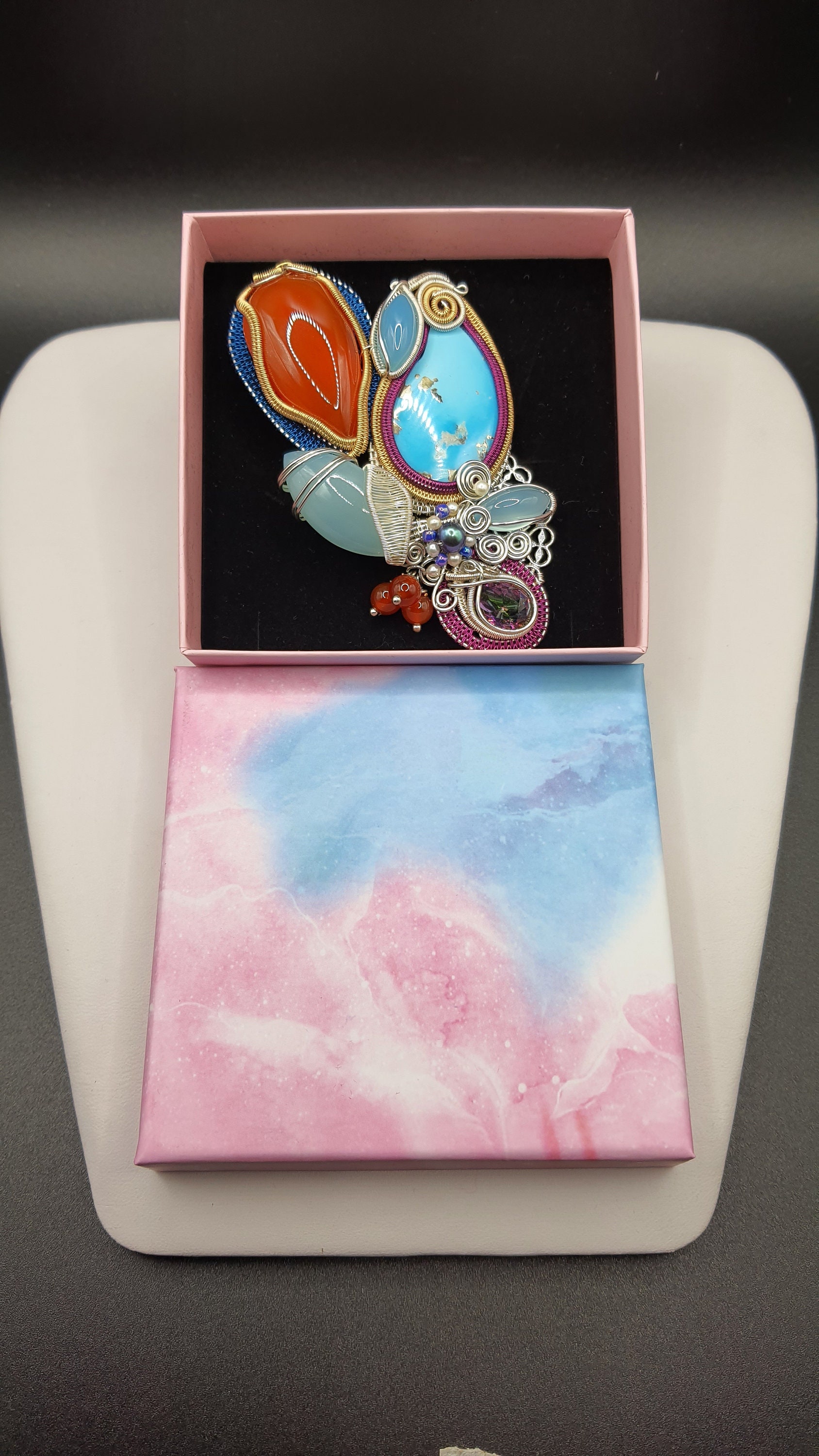 WIRE WEAVE BROOCH | Jacket Brooch | Multi-stone Brooch | Wire Wrap ...