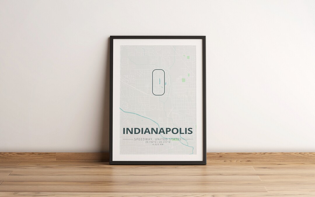 Indianapolis Motor Speedway NASCAR Race Track Map Poster Print - Etsy