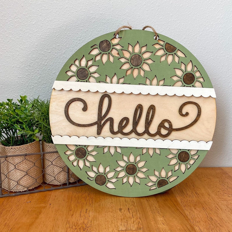 Sunflower Door Hanger - Etsy