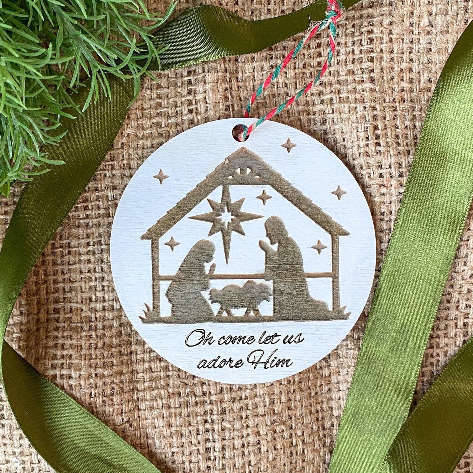 Oh Come Let Us Adore Him Ornament Nativity Scene Ornament - Etsy