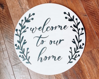 Round Welcome Sign - Etsy