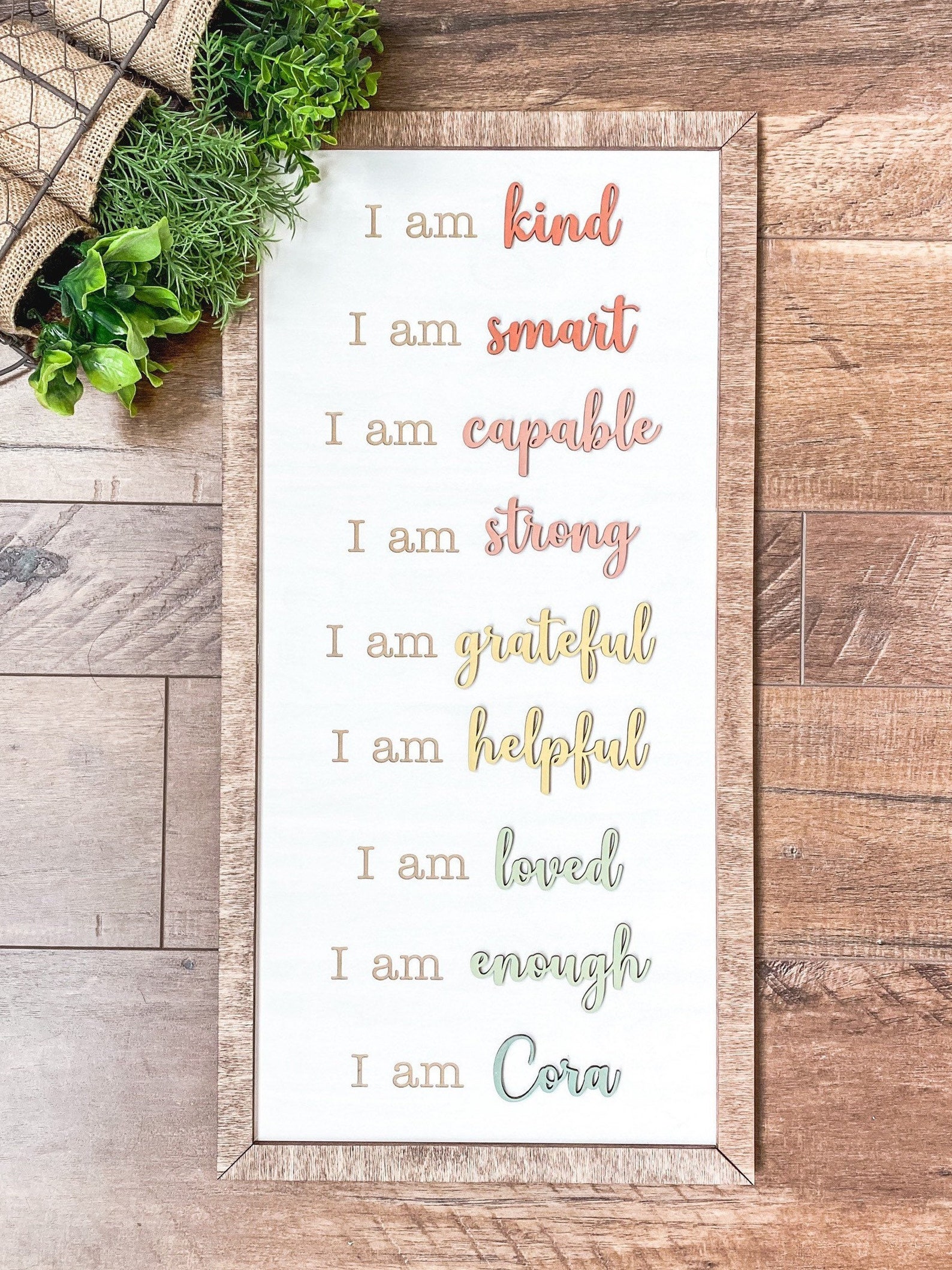 Personalized Affirmation Sign, Kids Daily Affirmation, Affirmation Wall ...