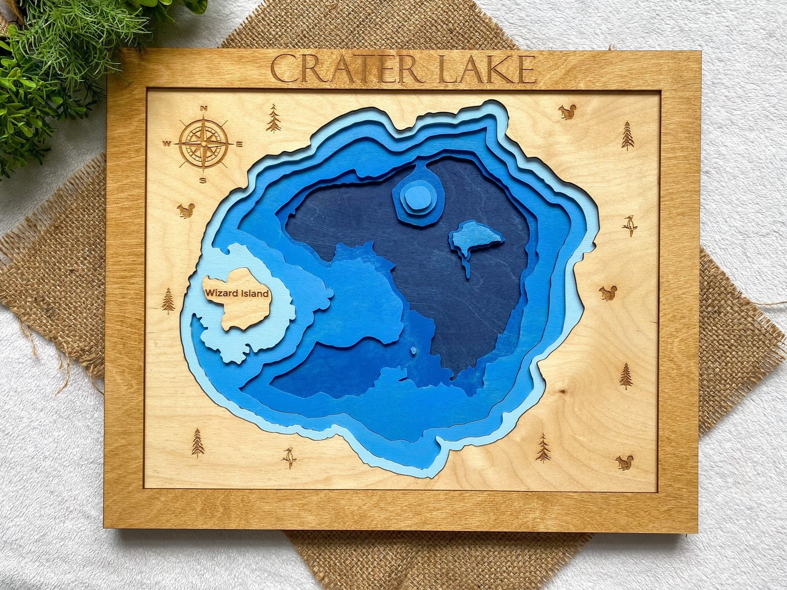 Crater Lake Map Crater Lake 3D Map Crater Lake Gift Crater - Etsy