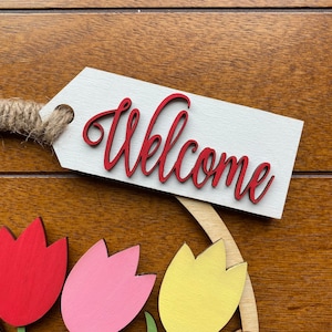 Tulip Welcome Basket, Spring Welcome Sign, Spring Welcome Basket, Tulip ...