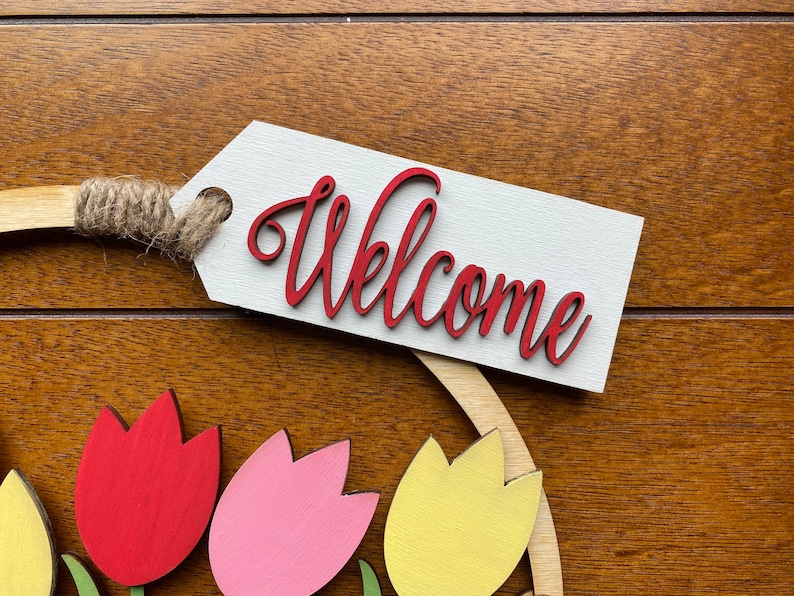 Tulip Welcome Basket Spring Welcome Sign Spring Welcome | Etsy