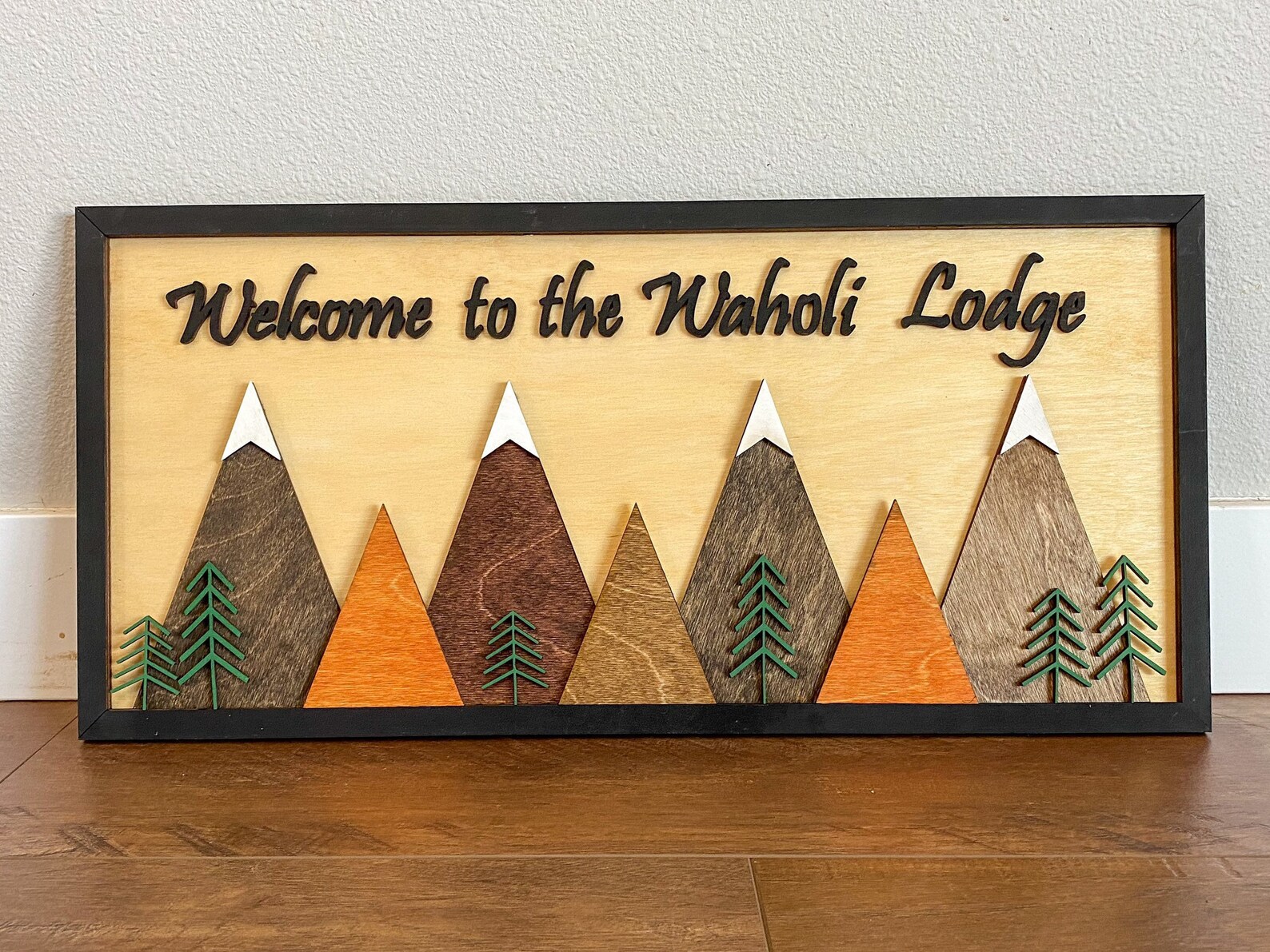 Wood Mountain Scene Mountain Scape Wooden Forest Mountains - Etsy