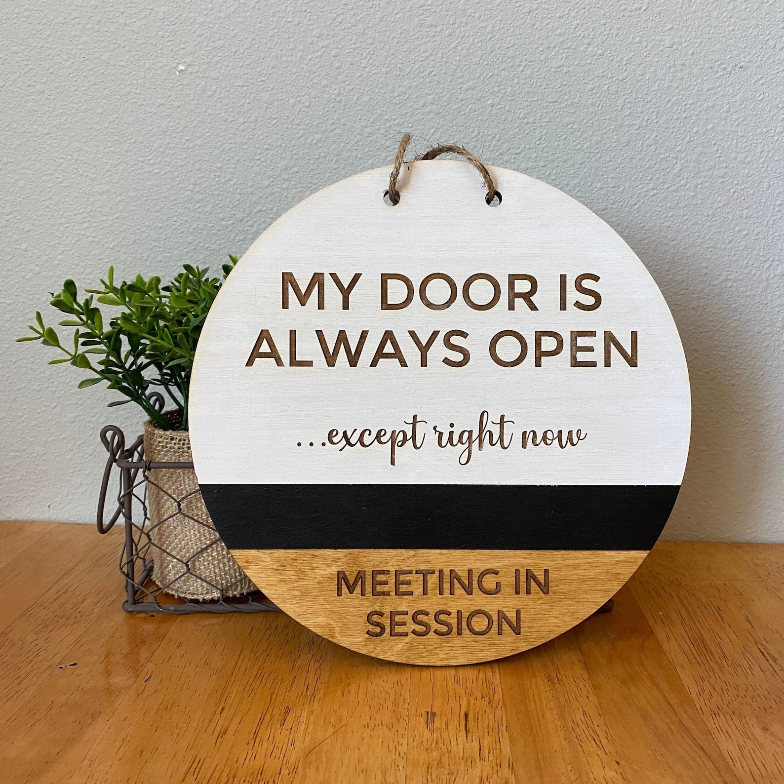 Office Door Hanger Office Door Sign Meeting in Session - Etsy