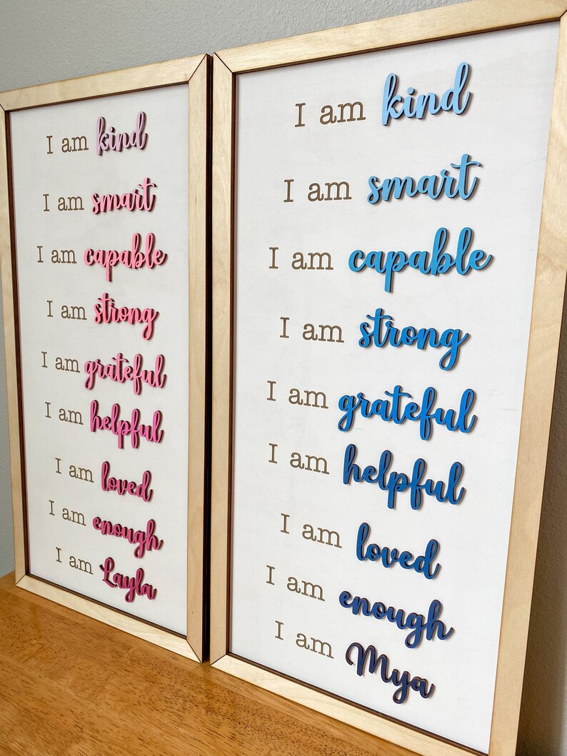 Personalized Affirmation Sign, Kids Daily Affirmation, Affirmation Wall ...