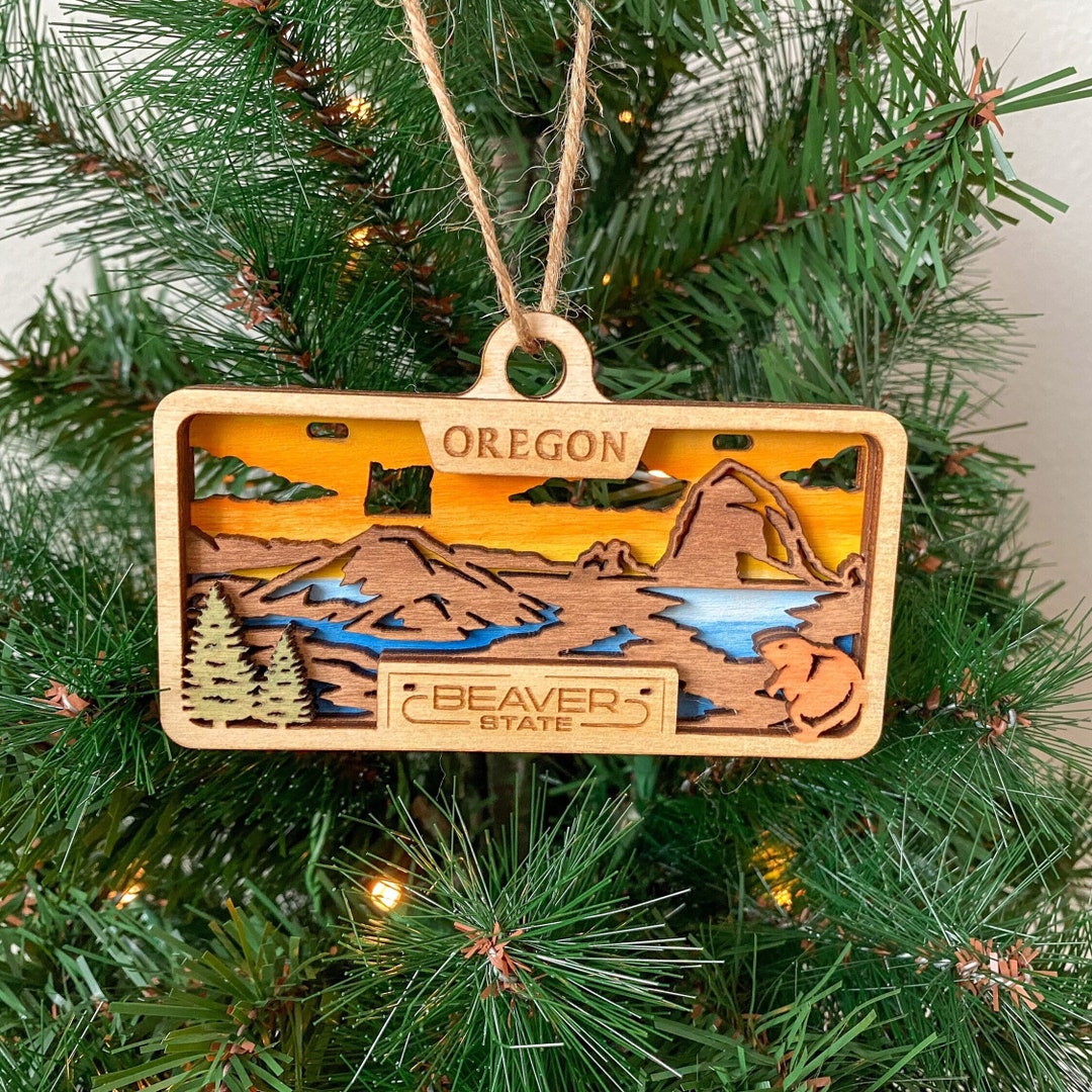 Oregon License Plate Ornament, Beaver State Ornament, Oregon Ornament ...
