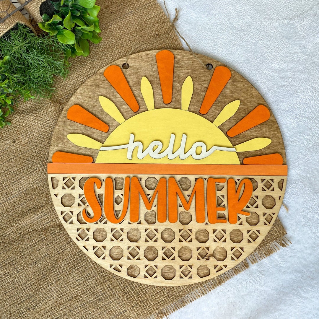 Sun Welcome Sign, Sun Sign, Sun Rattan Sign, Summer Welcome, Summer ...