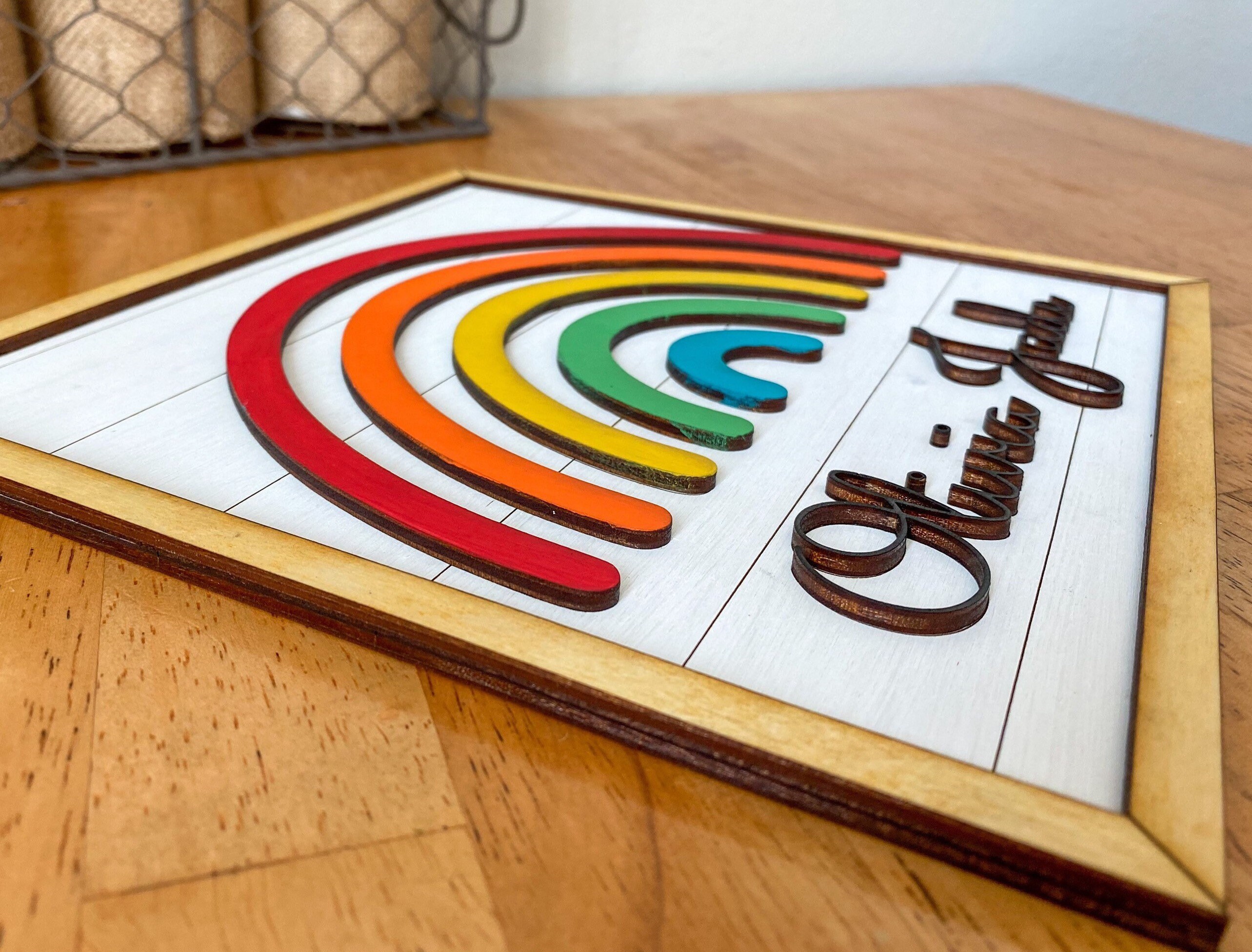 Personalized Rainbow Shiplap Sign Wood Rainbow Sign Wooden | Etsy