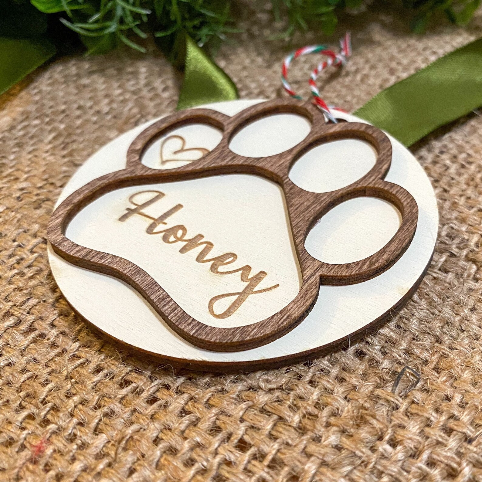 Personalized Paw Print Ornament Dog Ornament Cat Ornament - Etsy