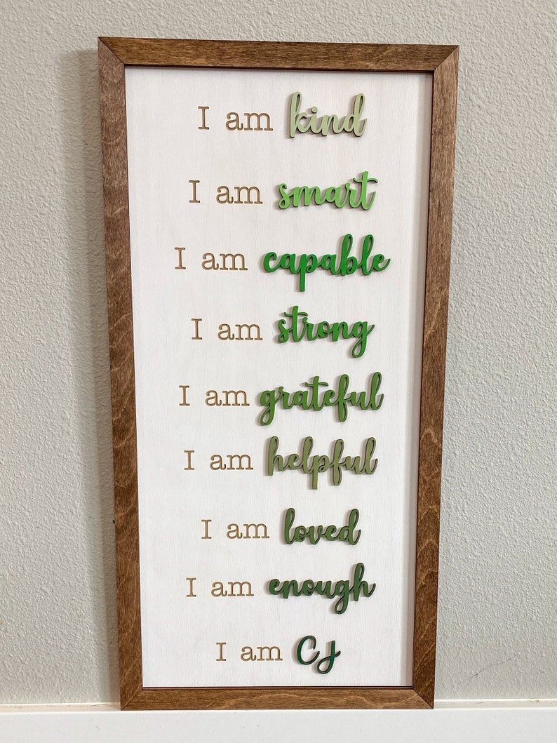 Personalized Affirmation Sign Kids Daily Affirmation - Etsy