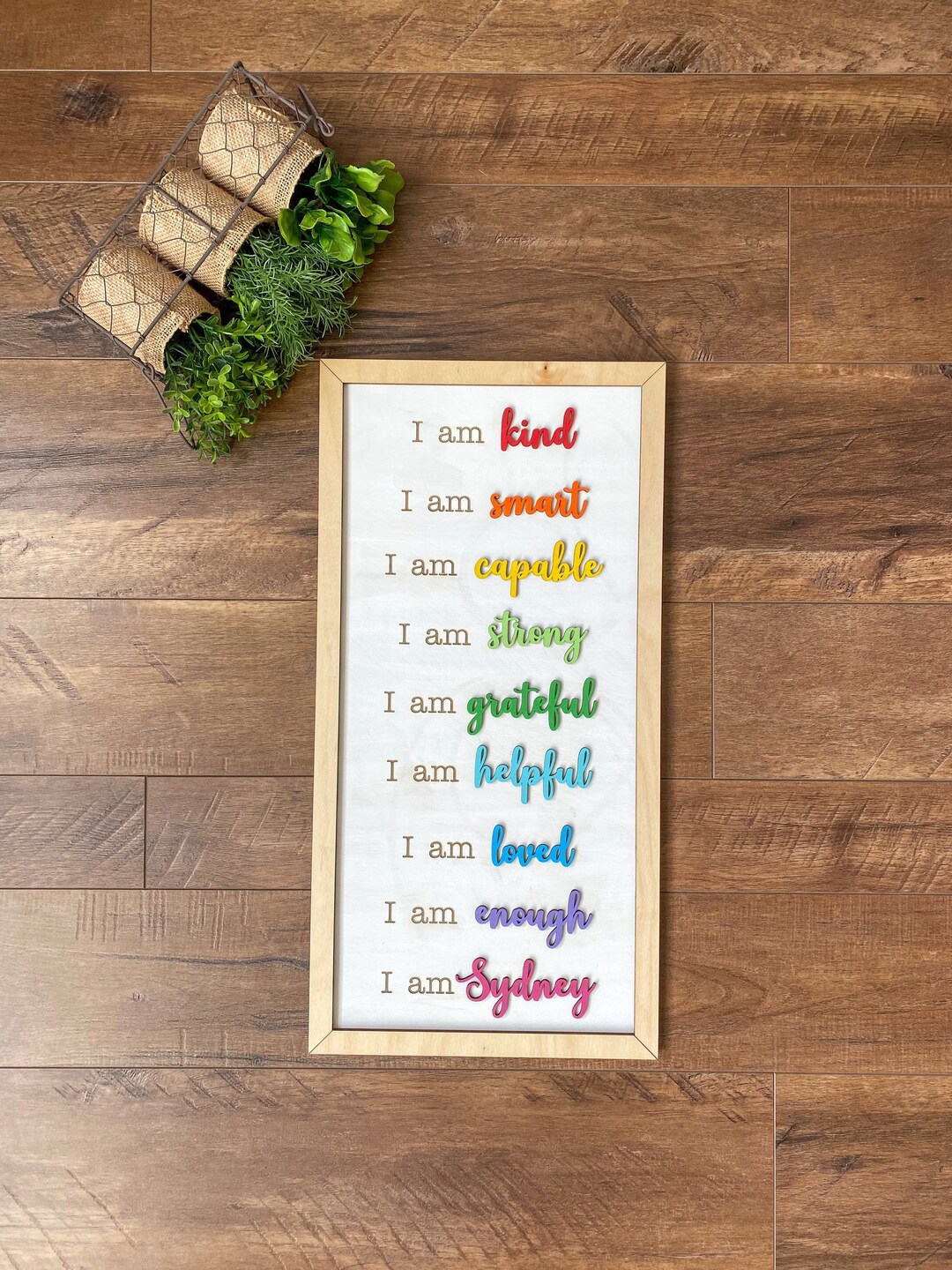 Personalized Affirmation Sign, Kids Daily Affirmation, Affirmation Wall ...