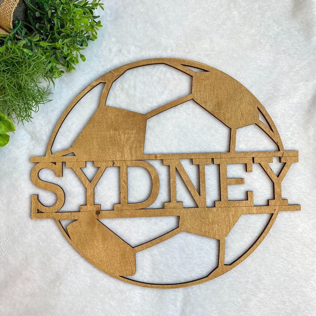 Soccer Name Sign, Wood Soccer Sign, Soccer Gift, Soccer Wall Art ...