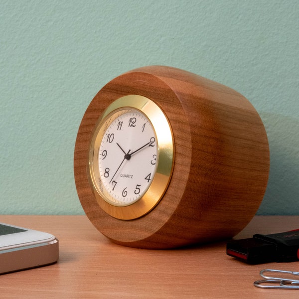 Wooden Desk Clock - Etsy UK