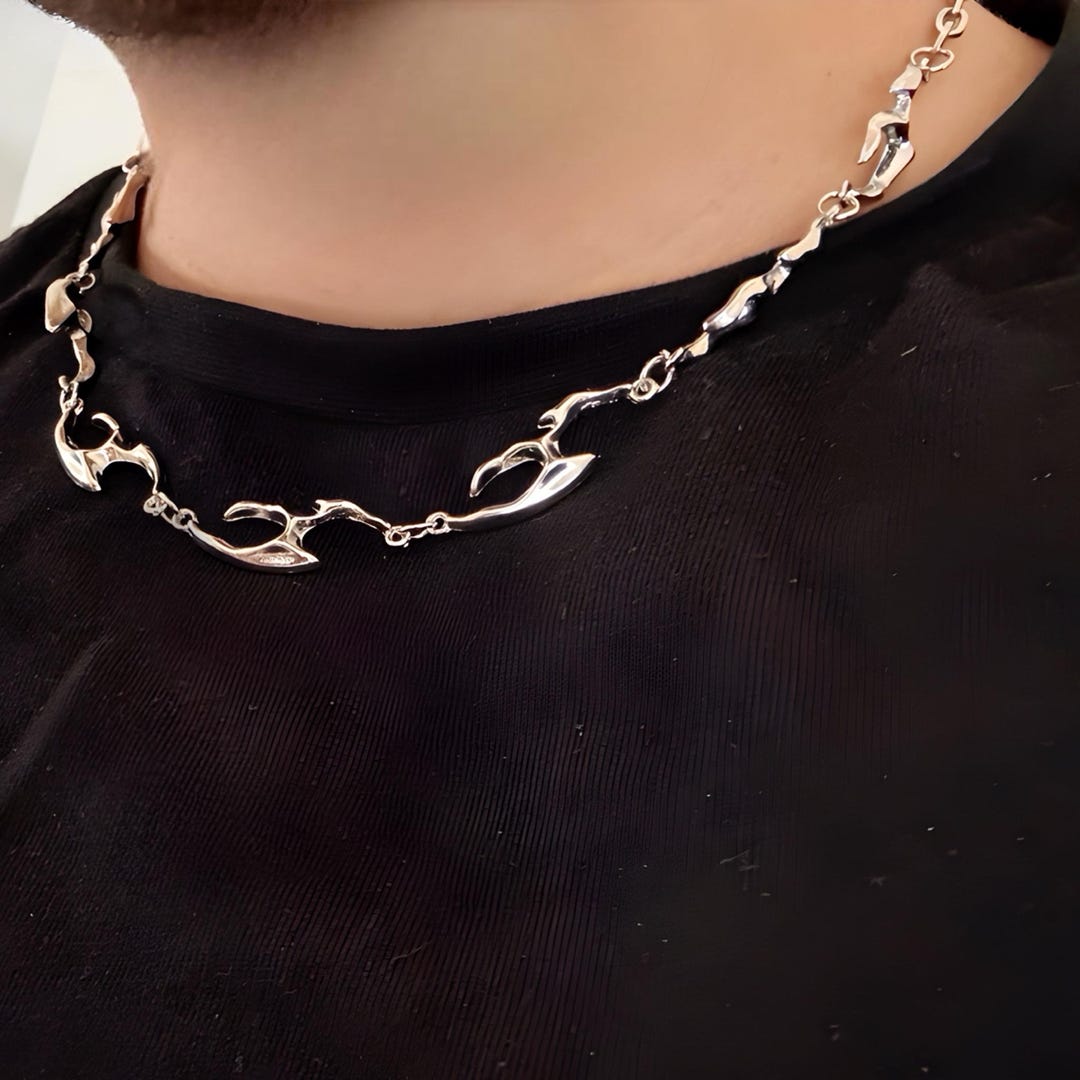 TRIBAL Rave Necklace Y2K Gothic Made of Titanium Steel – Techno ...