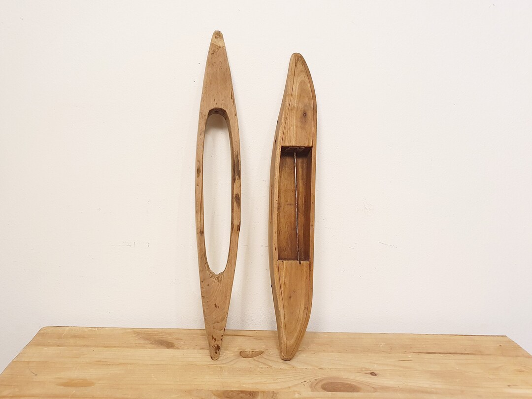 Vintage Wooden Shuttles, Set of 2, Weaving Accessories From 20th ...