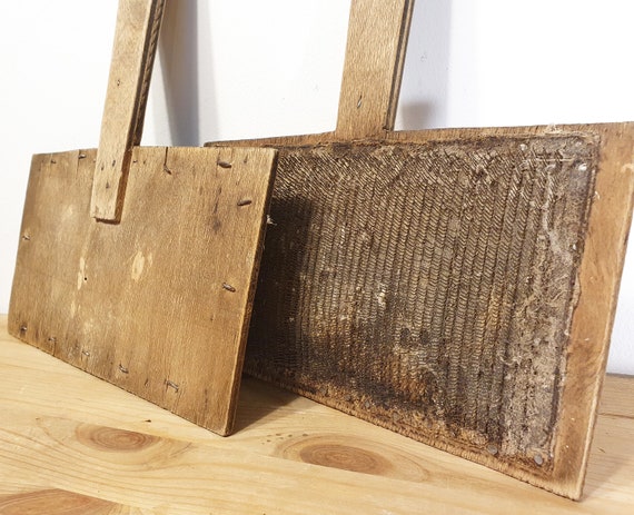 Vintage Gift Antique Wood Hand Carders Pear of Wool Carding Brushes ...