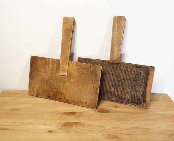 Vintage Gift Antique Wood Hand Carders Pear of Wool Carding Brushes ...