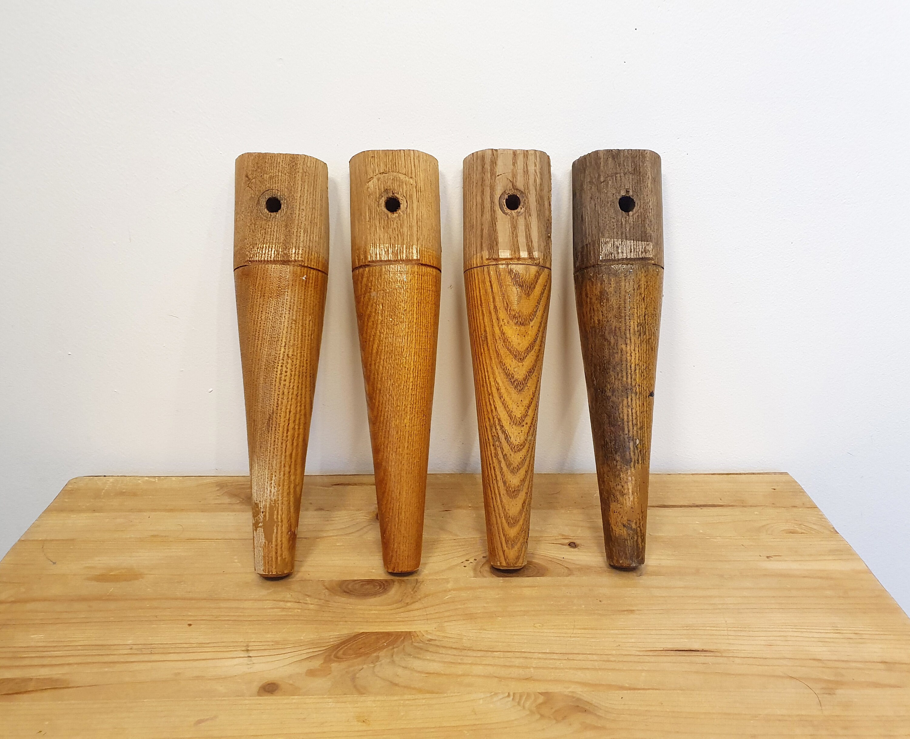 Vintage Wooden Legs, Set of 4, Soviet Era, Vintage Furniture Legs, Made ...