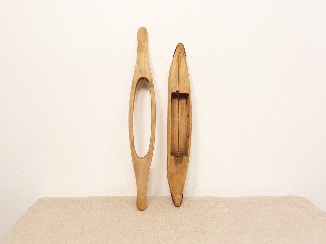 Vintage Wooden Shuttles, Set of 2, Weaving Accessories From 20th ...