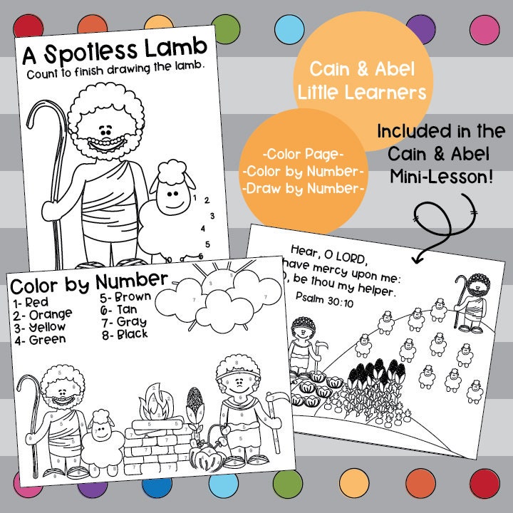 Cain and Abel Bible Story and Worksheets Little Learners | Etsy