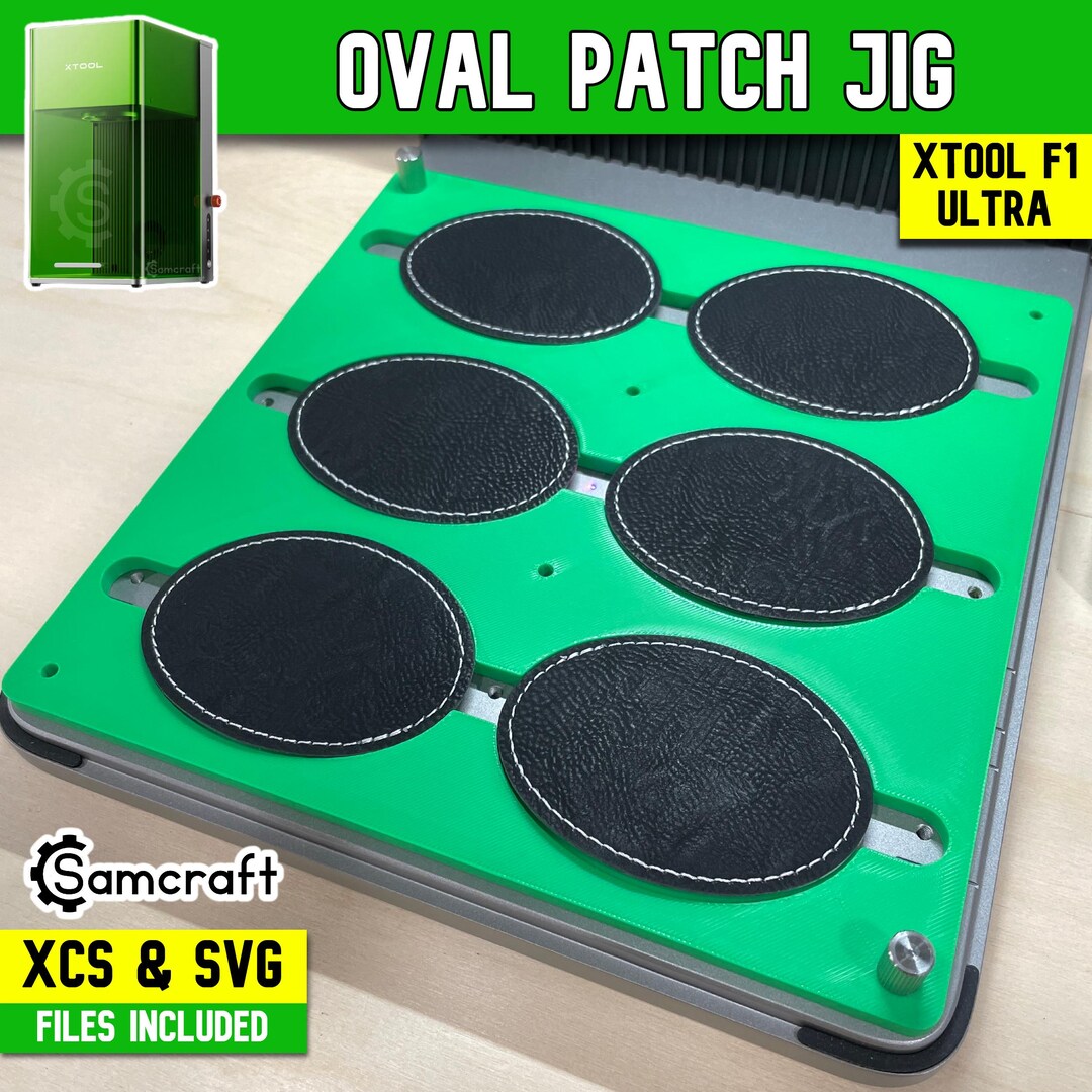 Xtool F1 Ultra Oval Patch Jig: Laser Alignment, Leatherette Patches ...