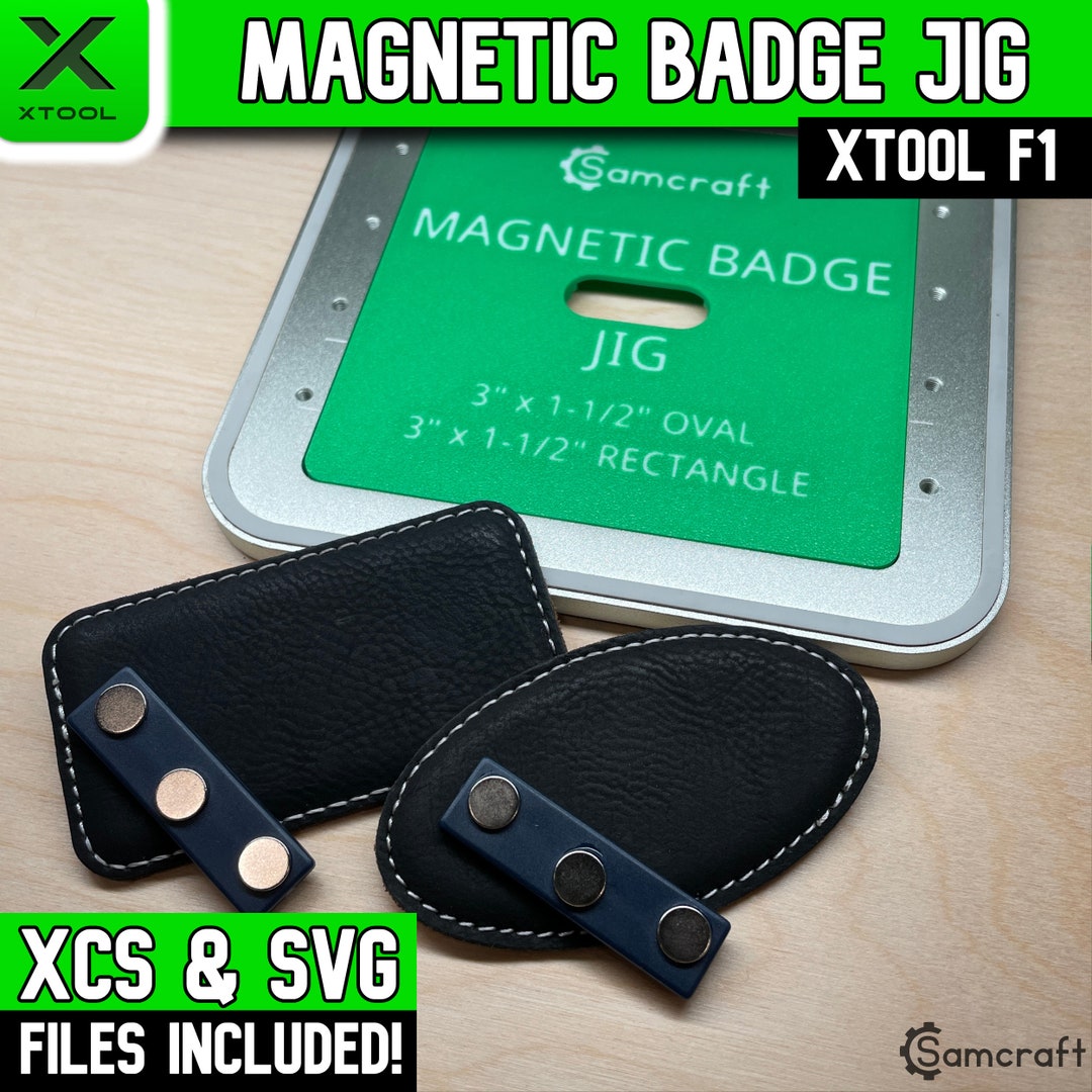 Xtool F1 Magnetic Badge Jig, Xtool Fiber Laser Jig, Laser Jig, Laser Template, XCS File, Name ...