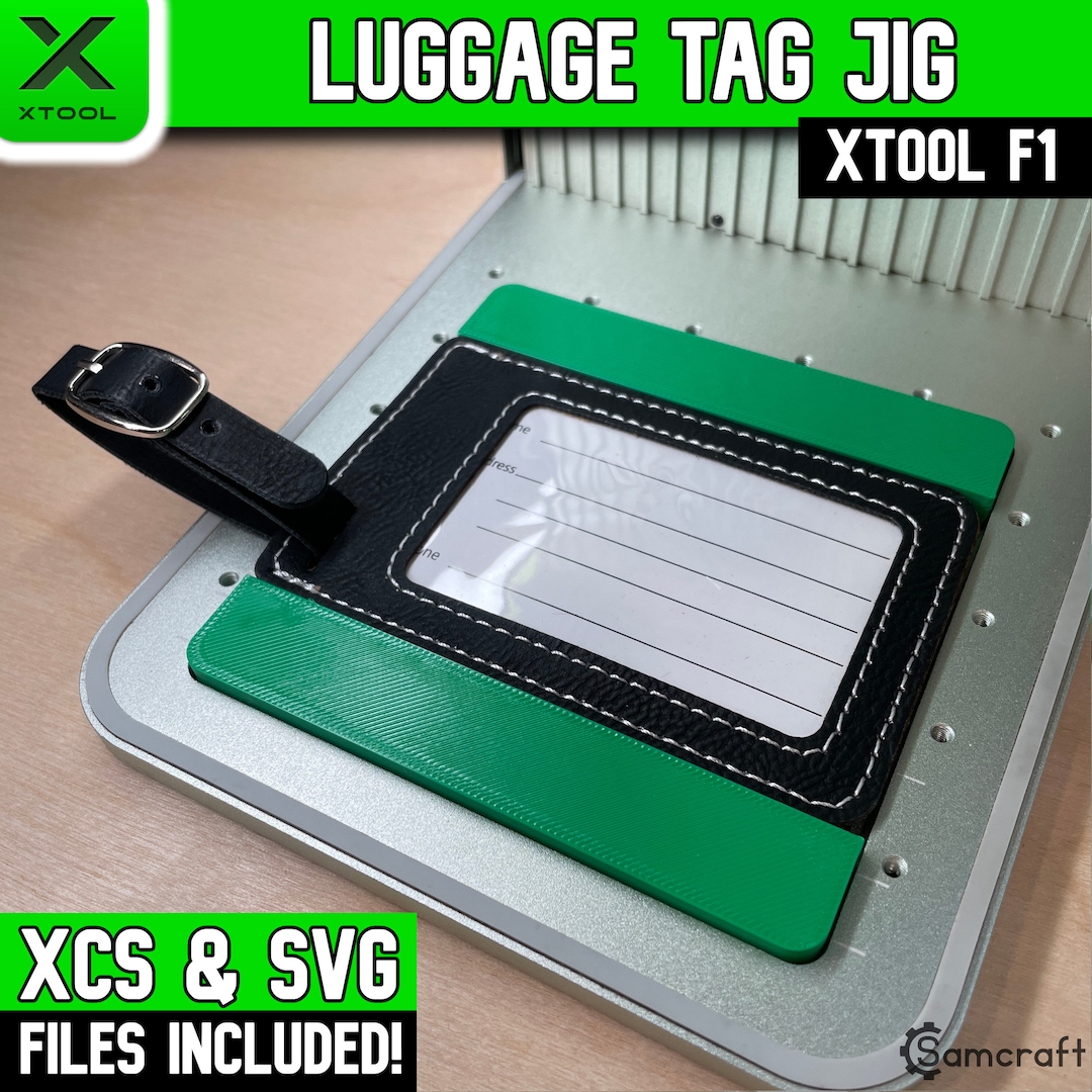 Xtool F1 Luggage Tag Jig, 3D Printed Jig, Xtool Fiber Laser Jig, Laser ...