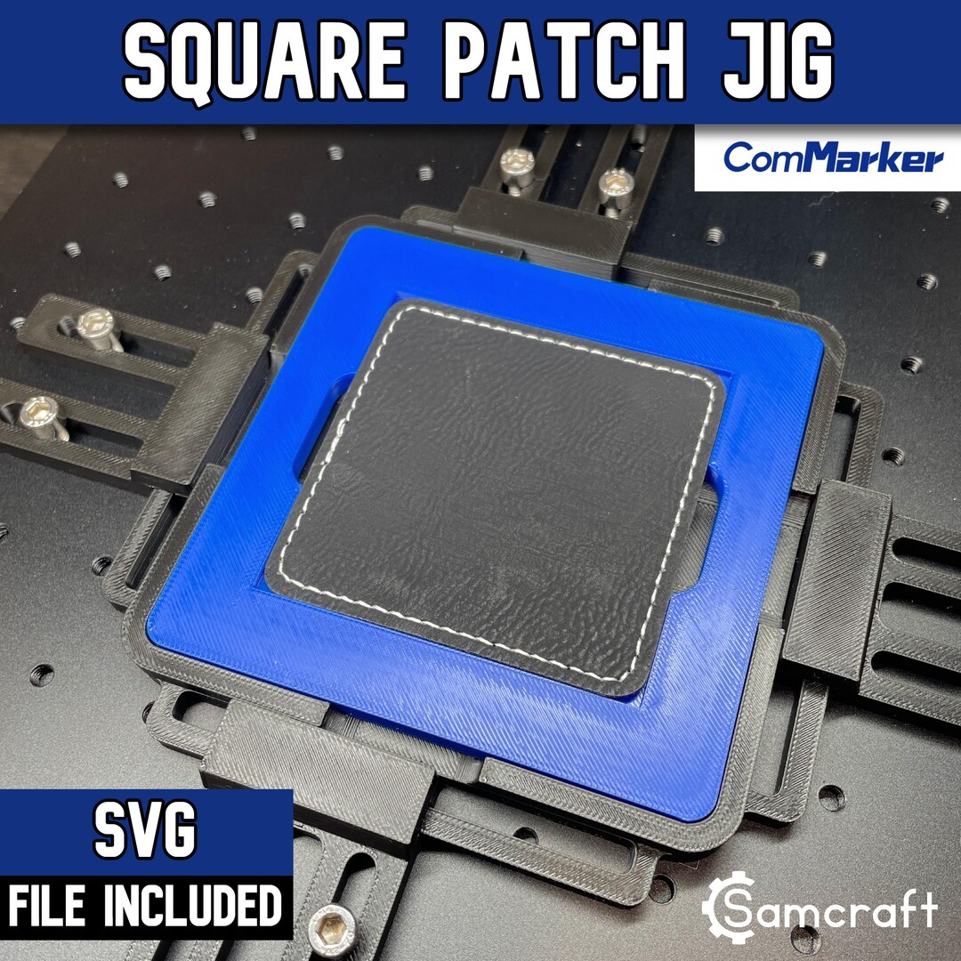 Commarker Laser Square Patch Jig: Leatherette Engraving (SVG File) - Etsy