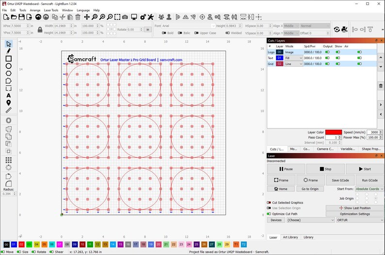 Ortur Laser Master Grid Template: Lightburn File (digital Download) - Etsy