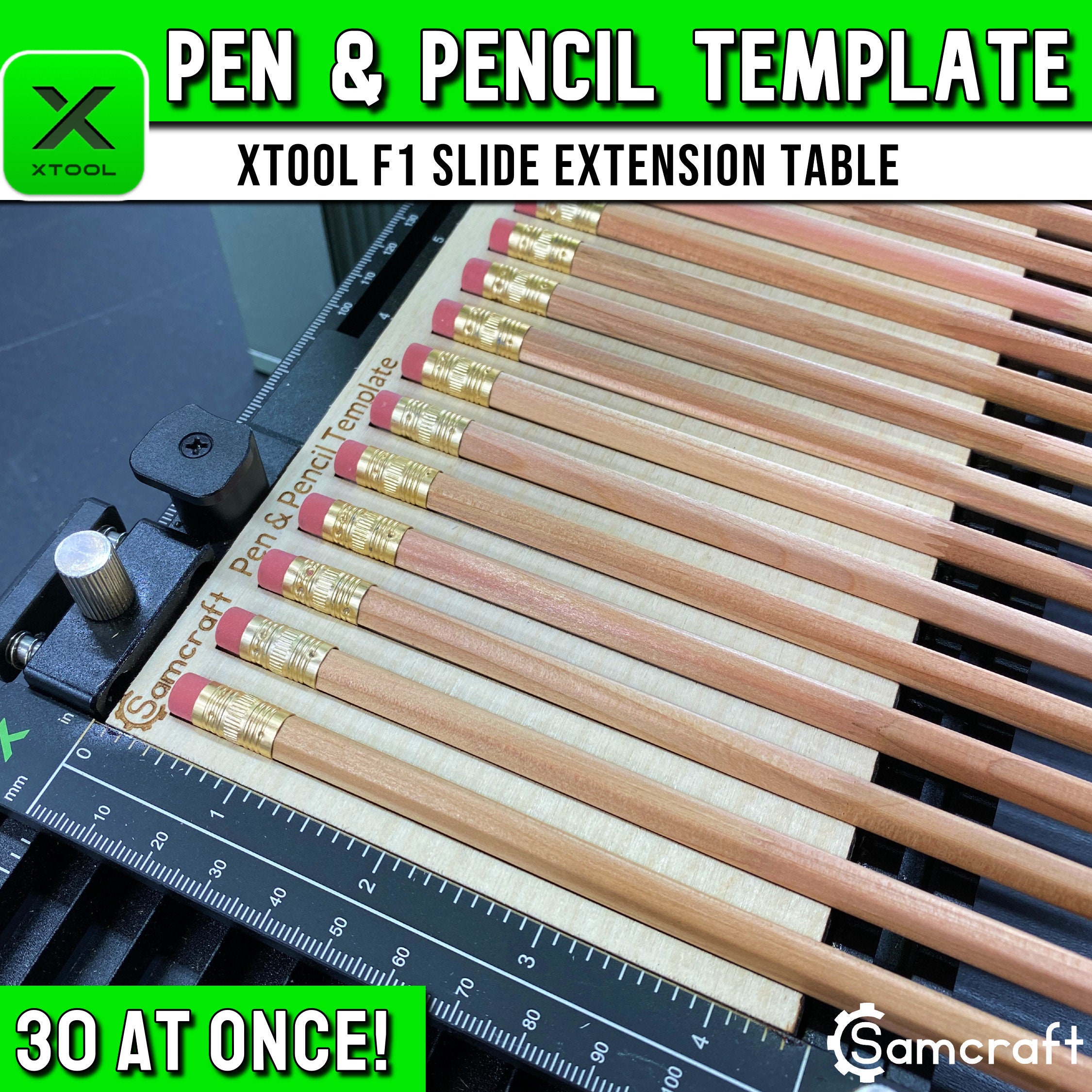 Xtool F1 Slide Extension Template Kit: Laser Engraving Jig (XCS File ...