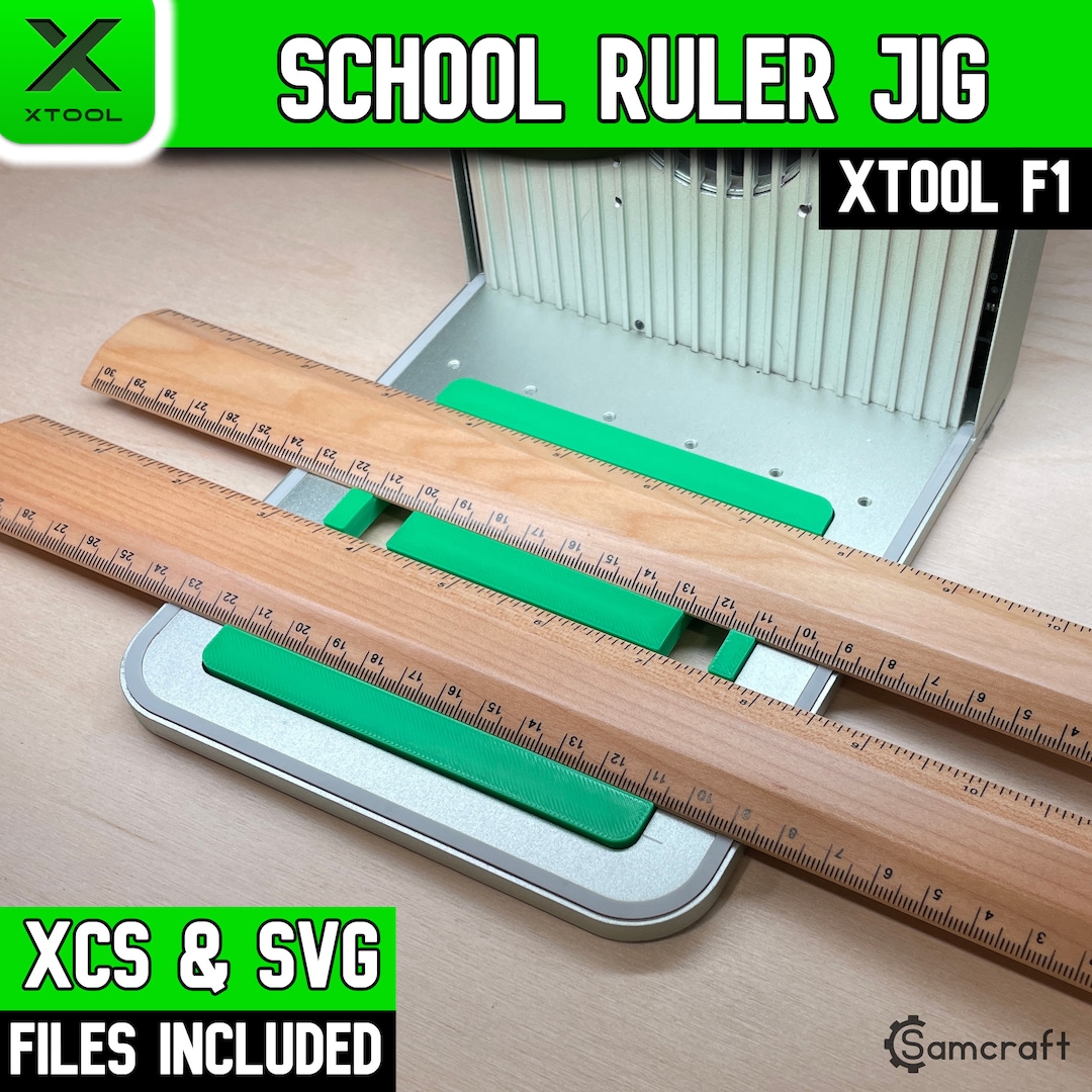 Xtool F1 School Ruler Jig, 3D Printed Jig, Xtool Fiber Laser Jig, Laser ...