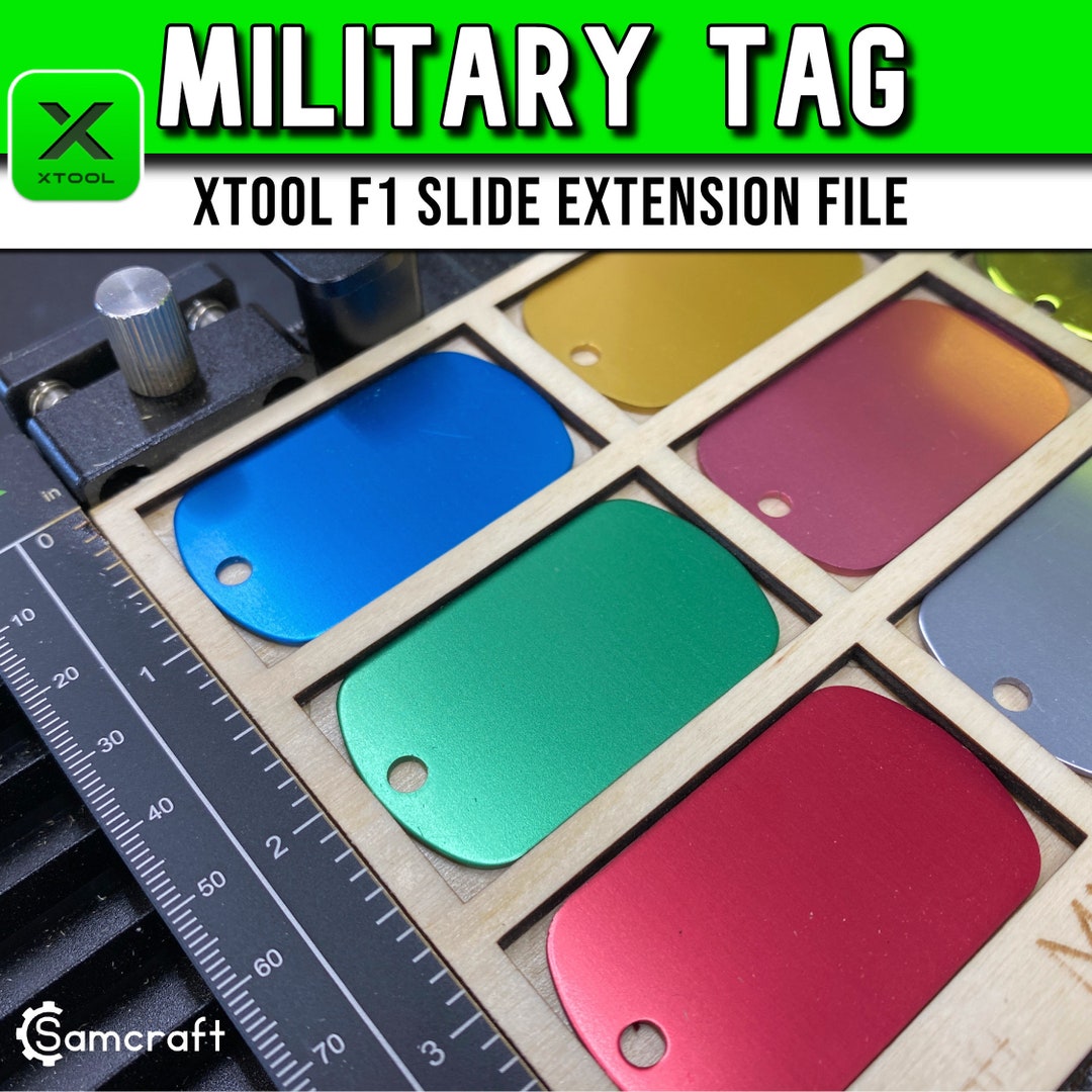 Xtool F1 Military Dog Tag Template: Laser Engraving XCS File (digital ...