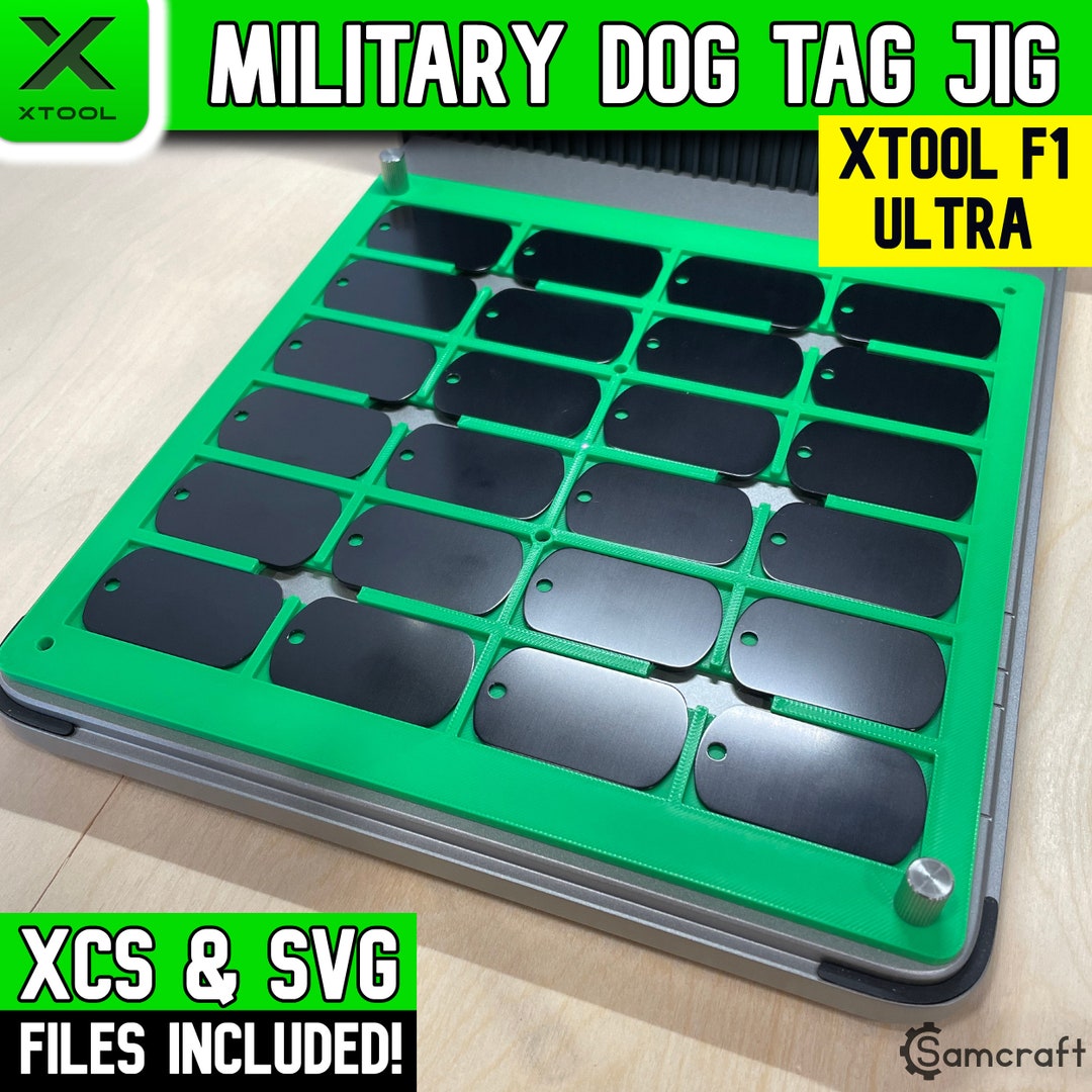 Xtool F1 Ultra Military Dog Tag Jig, Xtool Fiber Laser Jig, Xtool F1 Ultra Jig, Fiber Jig, XCS ...