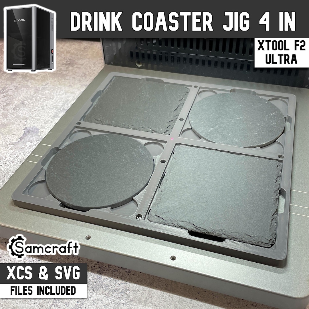 Xtool F2 Ultra Drink Coaster Jig: 4-inch Round/square Engraving - Etsy