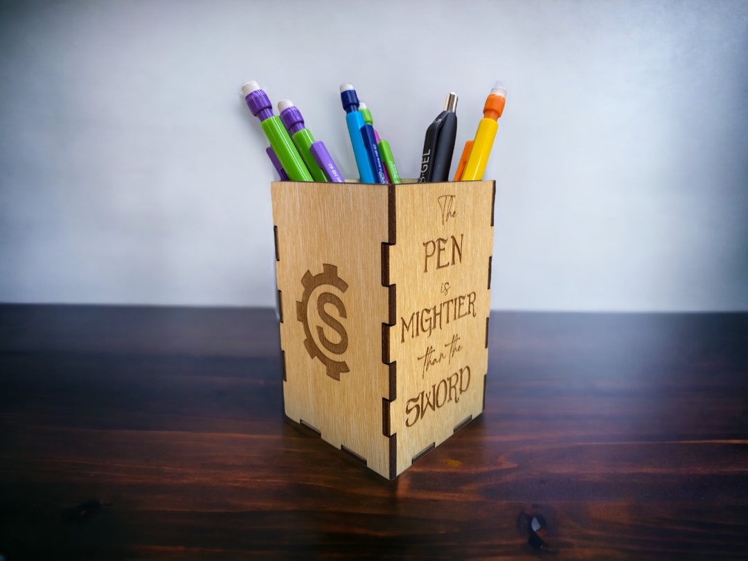 Custom Office Pen and Pencil Cup - Laser Cut File DXF SVG AI - Digital ...