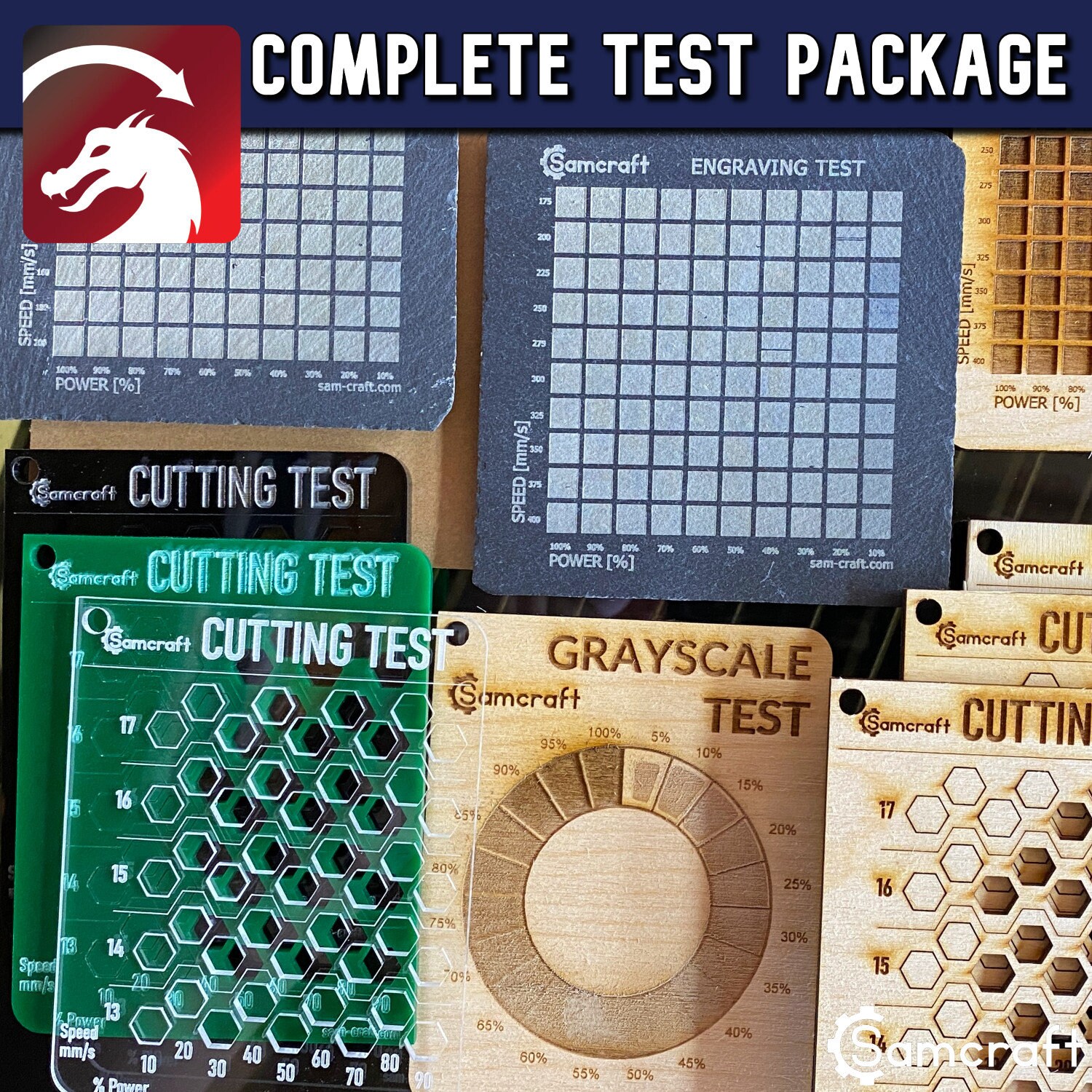 Lightburn Laser Test File Package: Cutting & Engraving Tests (digital ...