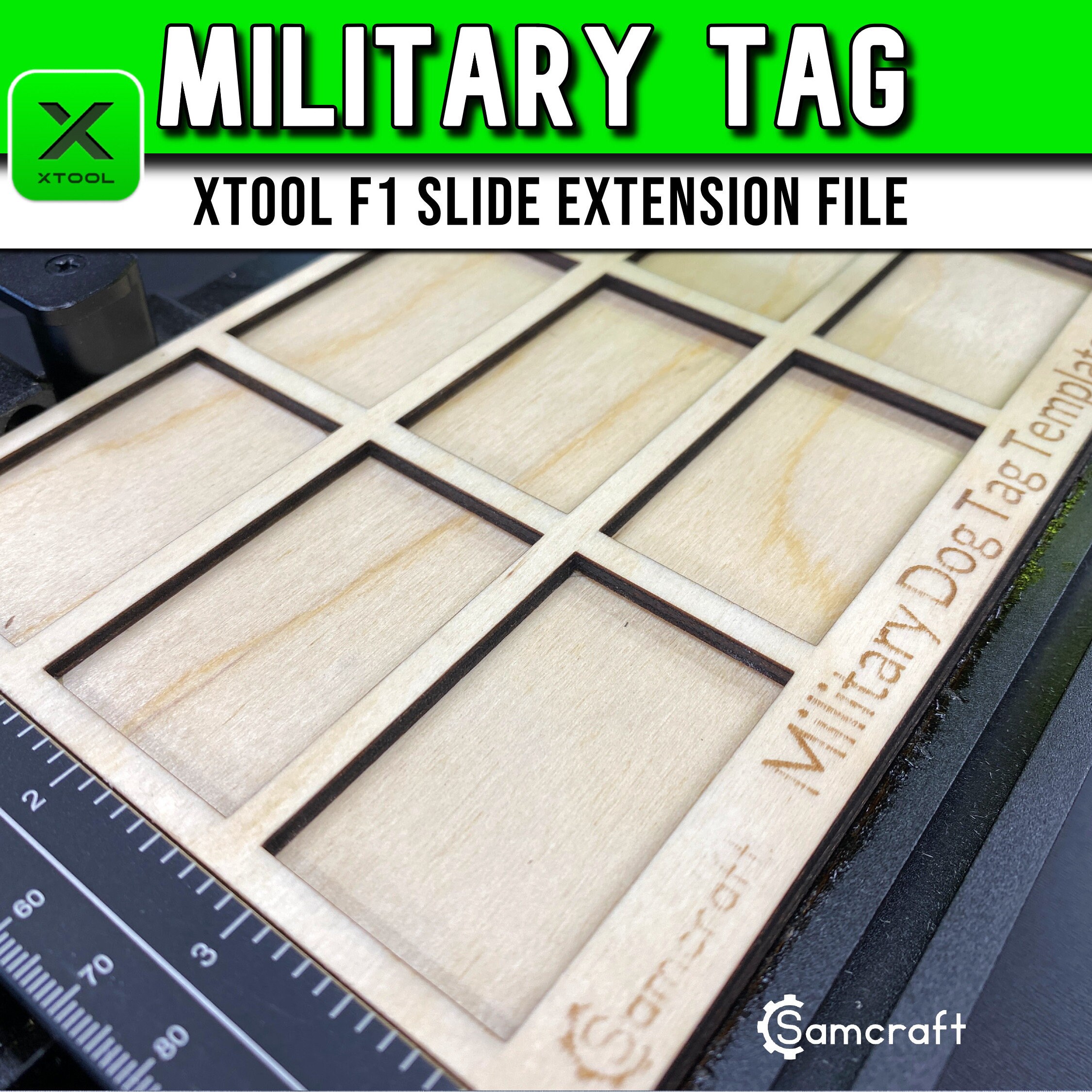 Xtool F1 Military Dog Tag Template: Laser Engraving XCS File (digital ...