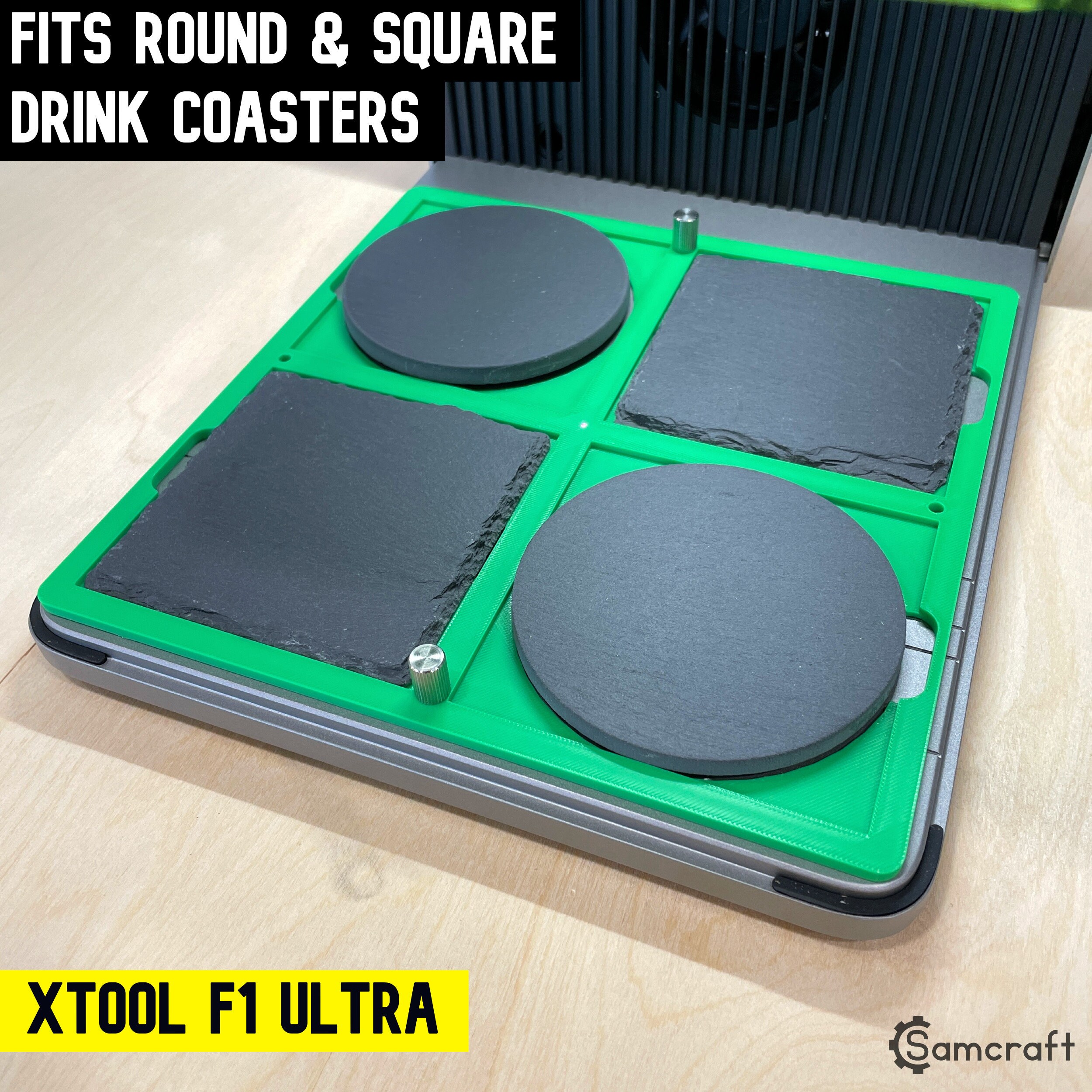 Xtool F1 Ultra 4-inch Drink Coaster Jig: Laser Engraver Alignment (XCS ...
